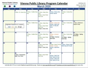 March 2020 Program Calendar – Vienna Public Library