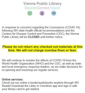 Library Announcement – Vienna Public Library